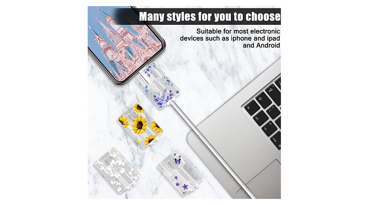 Flower Floral Cable Protectors for iPhone & Type-C Chargers