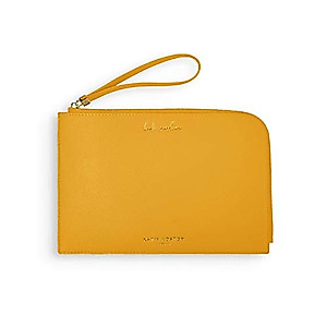 KATIE LOXTON Hello Sunshine Womens Vegan Leather Secret Message Pouch Clutch Ochre