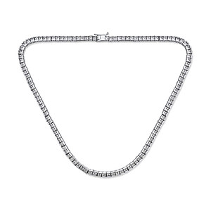 Bling Jewelry Classic Traditional Bridal Cubic Zirconia AAA CZ Square Princess Cut Channel Set Tennis Necklace Collar for Women Wedding Prom Silver Plated