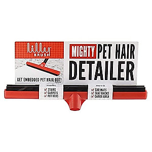 Lilly Brush Mighty Pet Hair Detailer Head (NO HANDLE) Dog Hair & Cat Hair Remover for Carpets and Rugs. Fits on ALL standard broom sticks.