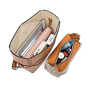 EvaLuLu Small Crossbody Bag for Women Leather Bucket Shoulder Bag Changeable Shape Purse (Small, Brown)