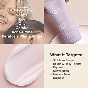 Paula's Choice Skin Revealing Body Lotion 10% AHA, Glycolic Acid & Shea Butter Exfoliant, Moisturizer for Keratosis Pilaris (KP) Prone Skin, 7 Ounce