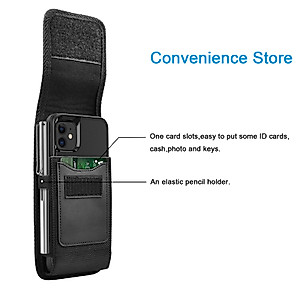 Tiflook Phone Holster for Samsung Galaxy S24 S23 S22 S21 Ultra S20 FE S10 A02S A12 A13 A32 A51 A52 Note 20 Ultra Note 10 Plus Nylon Cell Phone Pouch Belt Holder Carrying Case with Belt Clip,Black