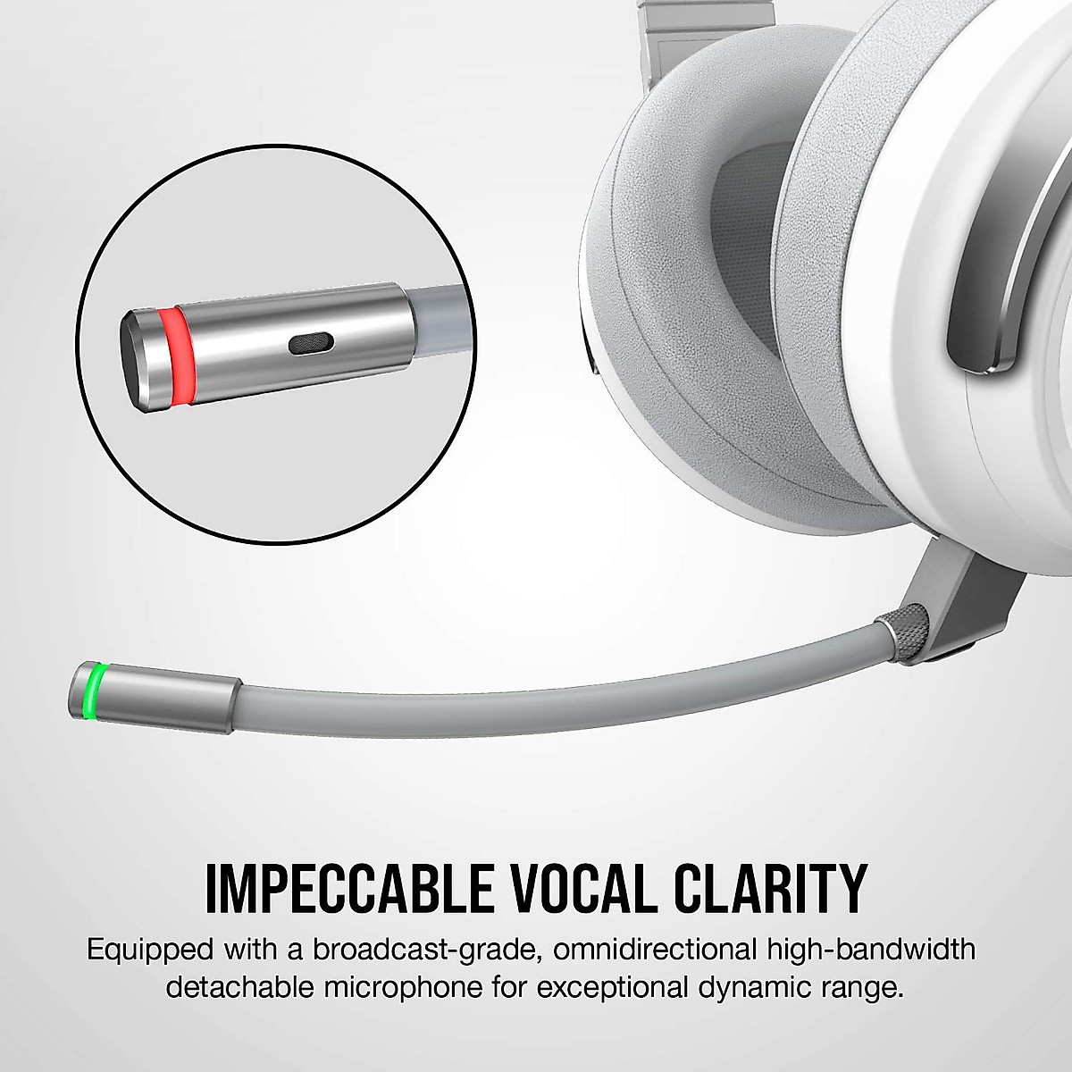 CORSAIR Virtuoso RGB Wireless High-Fidelity Gaming Headset, White, CA-9011186-NA (Renewed)