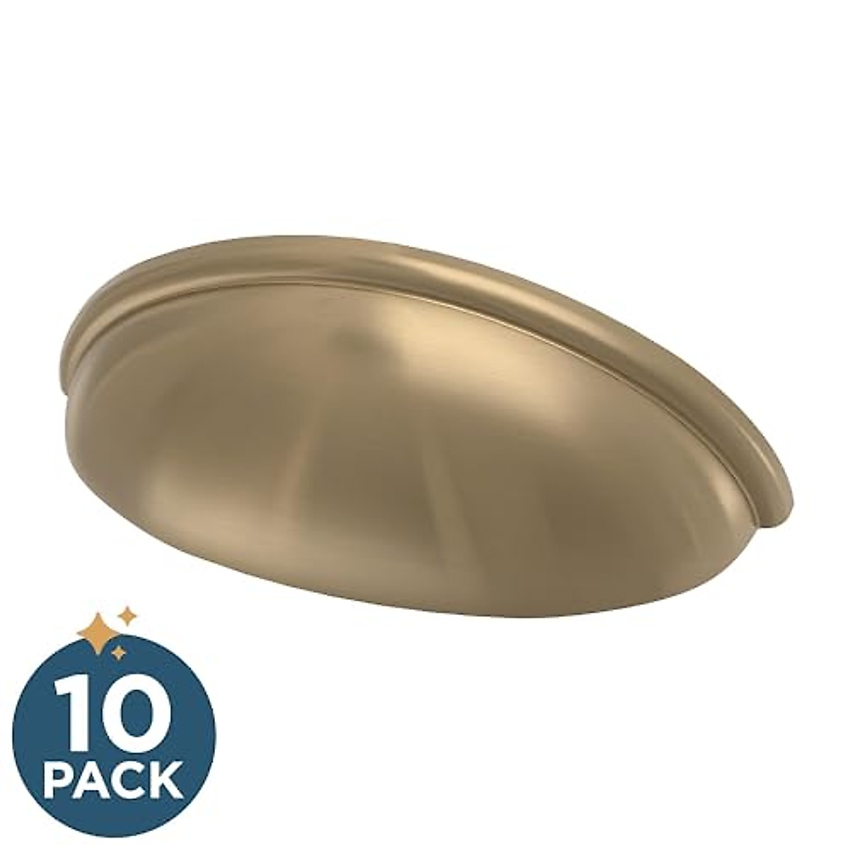 Franklin Brass Contemporary Cup (10-Pack) Cabinet Handles 3' Hole Center Champagne Bronze Kitchen Drawer, Gold Pulls, Dresser, Furniture Hardware P34702K-CZ-B1