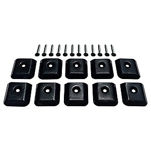 F.S.P 10 Pack RV Camper Trailer Aluminum Extrusion Black Flat End Cap for Vinyl Trim Molding 1" with Screws (Black)