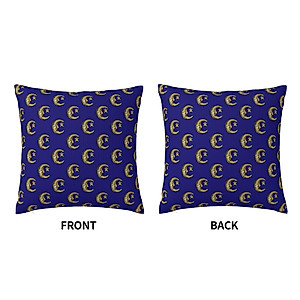 Lukbfall Bronze Moon Star Decorative Pillow Cover 18 X 18 Inch Bright Blue Moroccan Style Pillowcases Cushion Cover Square Throw Pillow Cover for Couch Sofa Bed Living Room Bedroom