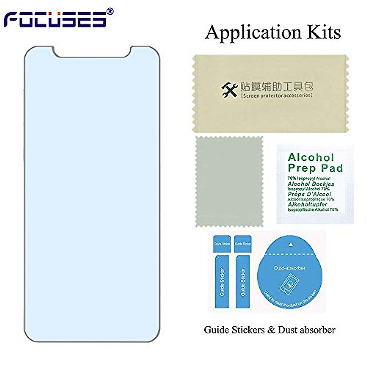Focuses Screen Protector for iPhone 11 Pro Max, iPhone XS Max, Anti-blue Light Temper Glass Film [Eye Protection ] for iPhone Pro Max/XS Max-3Pcs