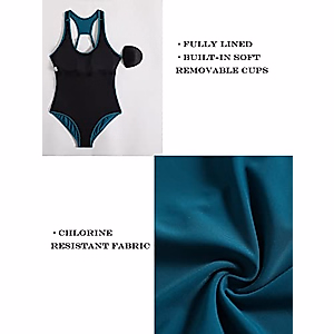Danga bay Athletic One Piece Swimsuit Women Black Bathing Suits Teens Modest Swimwear Girls Sport Chlorine Resistant Adjustable