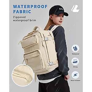LIVACASA Waterproof Travel Laptop Backpack for Women Men,Flight Approved Carry on Backpack,School Backpack Fit 17 Inch Laptop