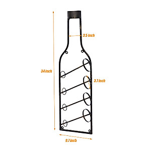 SHOWLIVEU Wall Mounted Wine Racks 4-Layer Retro Wall Mounted Wine Rack Kitchen Bar Bottles Holder Storage Shelf