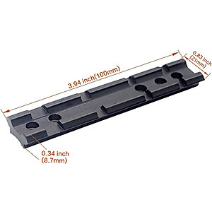 360 TACTICAL 20mm Dovetail to Weaver Rail Mount Base Adapter 100mm Scope Mount Converter