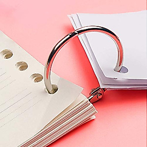 Loose Leaf Binder Rings Office Book Ring Clips 2 inch (20 Pack) for Index Cards Note Paper Metal Nickel Plated (Silver)