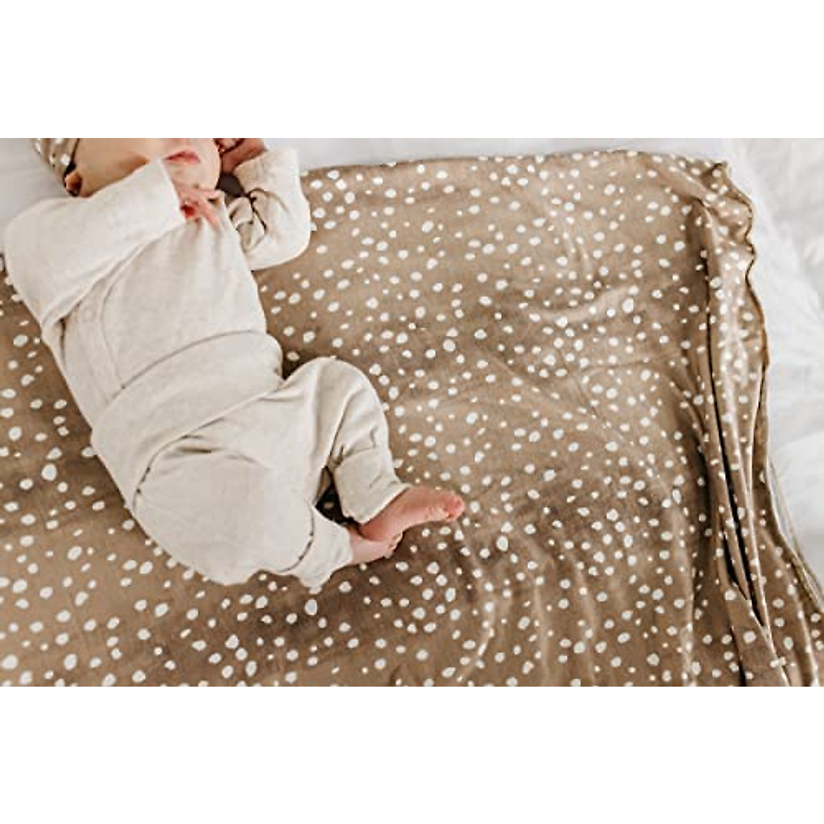 Large Premium Knit Baby Swaddle Receiving Blanket"Fawn" by Copper Pearl