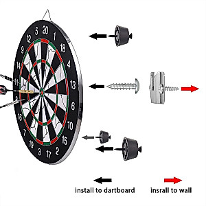 ZRM&E Dartboard Mounting Bracket Kit Wall Hanging Portable Dart Board Set with Pads and Screws Dart Holder