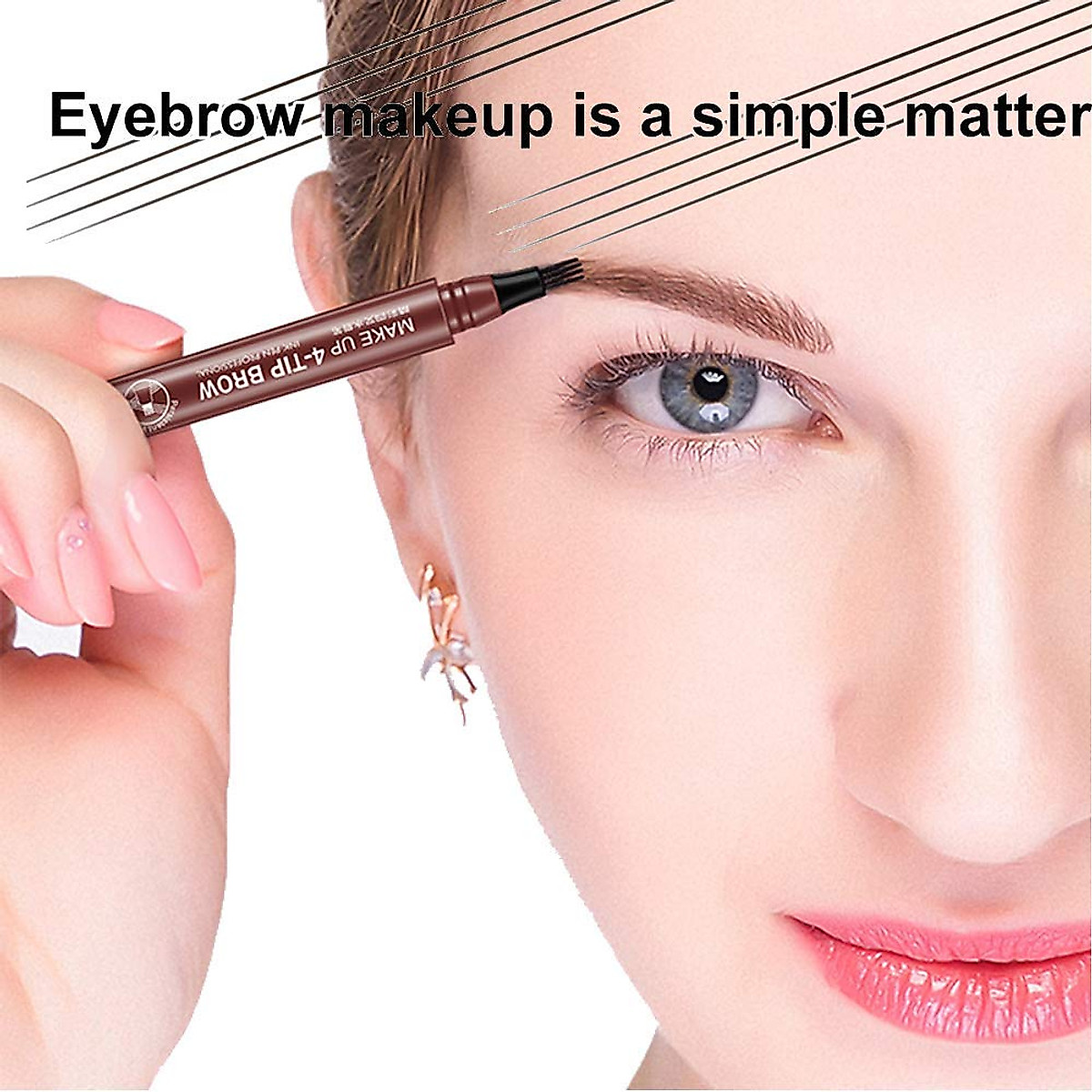 Eyebrow Pen - Upgrade Eyebrow TattooPen, Eyebrow Makeup, Long Lasting, Waterproof and Smudge-proof (Black)