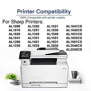 1-Pack Compatible AL1251 AL1340 AL1631 AL1641CS AL1642CS Printer Cartridge Replacement for Sharp AL-100TD Toner Cartridge (Black, Texts-Clear)