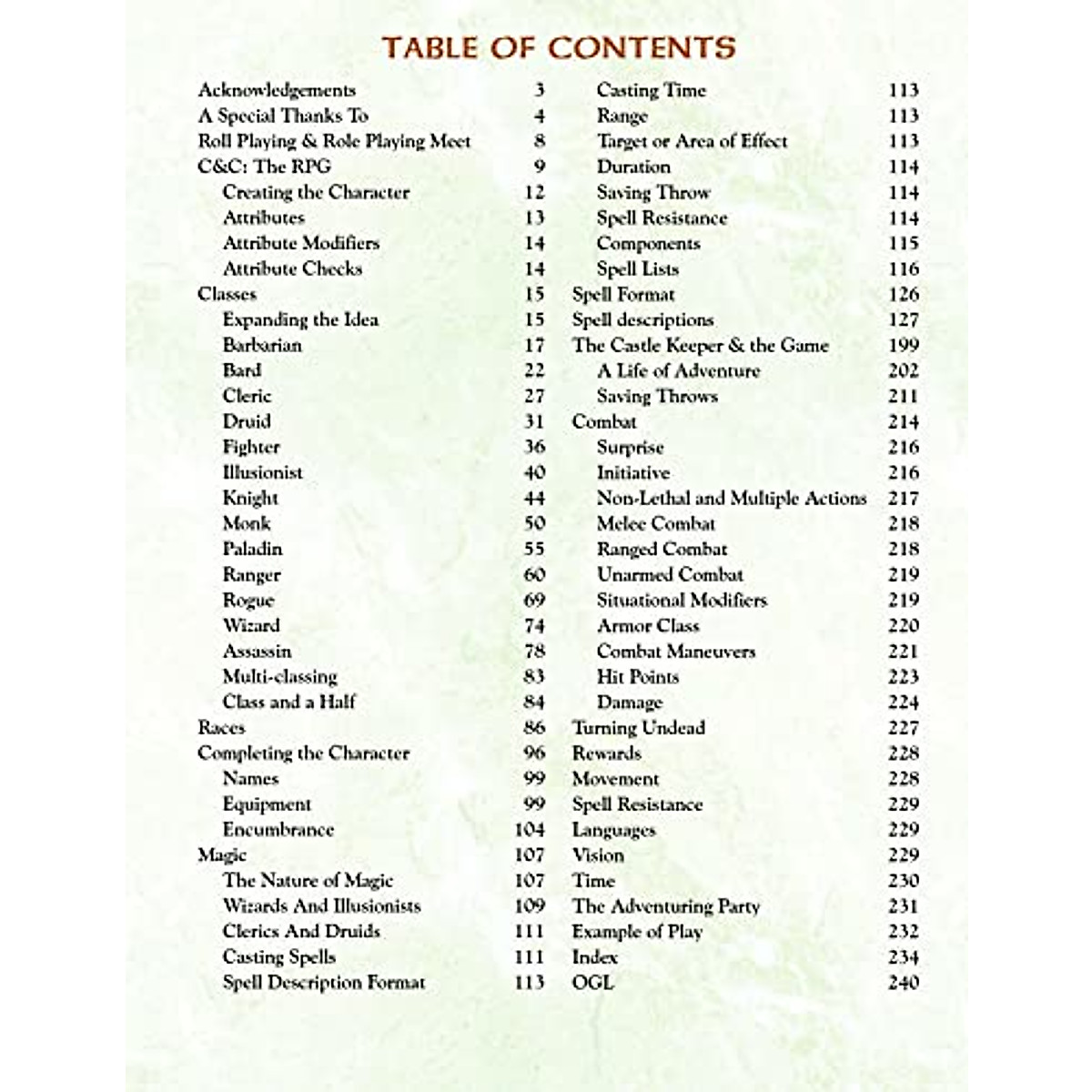 Castles & Crusades Players Handbook, 8th Printing