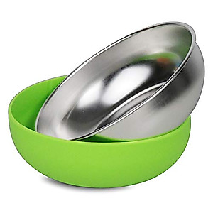 WeeMoose Premium 304 Stainless Steel Baby Bowls with Removable Silicone Shell | Set of 4 Bowls | Toddler Food Bowls Snack Container