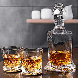 KANARS Whiskey Decanter Set, Premium Crystal Liquor Decanter with 6 Old Fashioned Glasses for Cocktail Scotch Bourbon Irish Whisky Alcohol, Unique Men Gifts for Father's Day