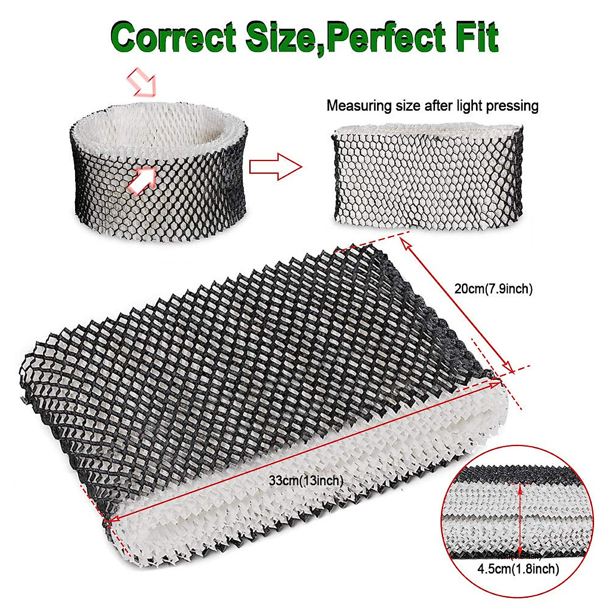 HIFROM Replacement Wick Humidifier Filter Compatible with Holmes HM3500, HM3501, HM3600, HM3608, HM3640, HM3641, HM3650, HM3655, HM3655BF, HM3656 replace HWF75 HWF75CS HWF75PDQ-U - Filter D (2 Pcs)