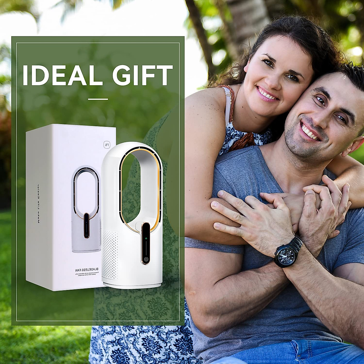 let'me Desk Fan, 12in Quiet Bladeless Fan Rechargeable Desktop Fan, Small Fan For Desk Cooling With 3 Speeds, Touch Control, Usb Cord, Personal Fan For Bedroom, Office, Home