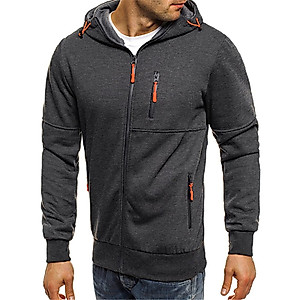 Orders Men's Hoodies Zip Up Lightweight Casual Sweatshirts Jackets Long Sleeve Sport Outdoor Pockets Hoodie Trendy Clothes Generic
