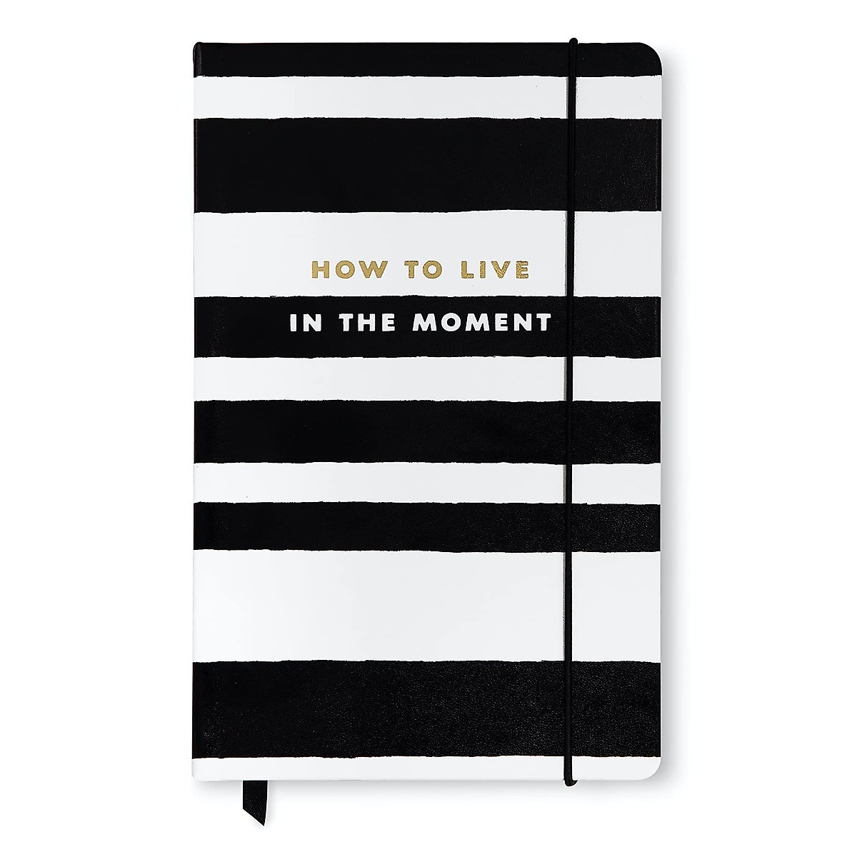 Kate Spade New York Take Note Large Vegan Leather Notebook, Black Striped Bound Journal Includes 168 Pages, Sarah Stripe