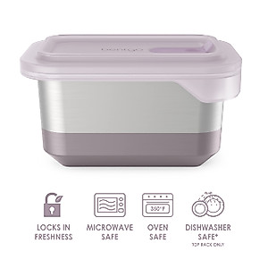 Bentgo® MicroSteel® Heat & Eat Container - Microwave-Safe, Sustainable & Reusable Stainless Steel Food Storage Container with Airtight Lid for Eco-Friendly Meal Prepping (Lunch Size - 3 Cups)