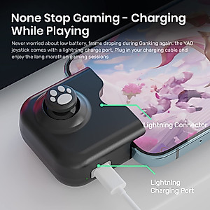 IFYOO YAO L1 Pro Mobile Game Controller Joystick for iPhone (iOS 13.4 or Later), Gaming Gamepad for PUBGG Mobile, Call of Duty Mobile(CODM), Wild Rift, Genshin Impact, with 2 pcs Finger Sleeve - Black