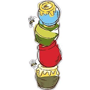 9 Inch Honey Pots Winnie The Pooh Bear Disney Removable Peel Self Stick Adhesive Vinyl Decorative Wall Decal Sticker Art Kids Room Home Decor Girl Boy Children Bedroom Nursery Baby 3 x 9 Inch