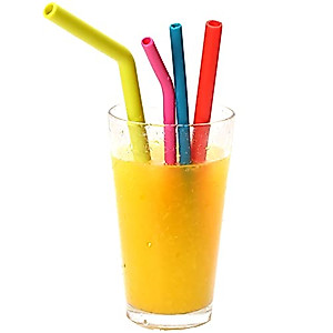 12 Pack Reusable Silicone Drinking Straws for 20 or 30oz Bottles- Flexible Straw with 2pc Cleaning Brushes BPA Free Multicolor (Diameter 7mm+10mm)