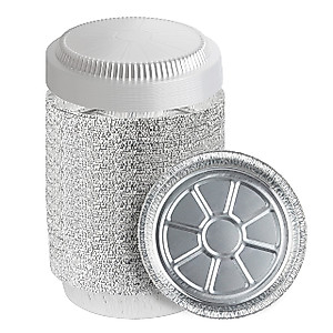 PARTY BARGAINS 9-Inch Round Heavy Duty Disposable Aluminum Pans - 40 Pack (Set with Plastic Lids) - For Baking, Roasting, BBQ, Perfect for Kitchen, Takeout Food, Catering, Picnic, Camping (Max 240°C)