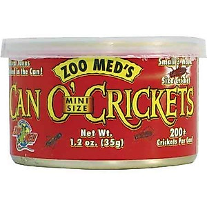 Zoo Med Can O' Mini Sized Crickets 1.2 oz (200 Crickets) - Pack of 3