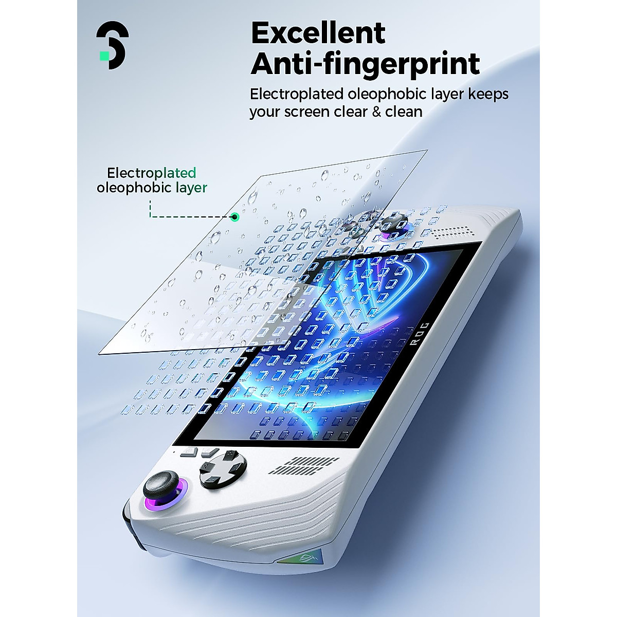 SOOMFON 3 Pack Screen Protector for ASUS ROG Ally Handheld 7 inch 2023, Tempered Glass, Transparent Ultra HD, Anti-Scratch, Anti-Fingerprint