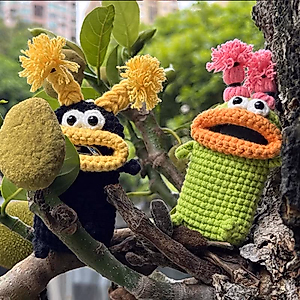 OVNMFH Handmade Crochet Key Case/Holder, Cute Crochet Sausage Mouth Car Key Case, Hand Knitting Yarn Crochet Key Case, Unique (15)