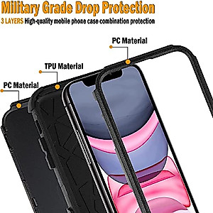 Co-Goldguard for iPhone 11 Case, [Shockproof] [Dropproof] Non-Slip Heavy Duty Phone Case Cover for Apple iPhone 11, 3 in 1 iPhone 11 Protective case, Black