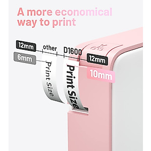 Vixic Label-Maker-Machine-with-Tape D1600 Portable Bluetooth-Label-Printer Wireless Labeler Label Maker Machine for Home & Office Organization, Mini Sticker Maker with Multiple Templates,White-Pink