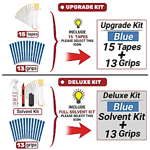 SAPLIZE Rubber Golf Grips, 13 Grips with Complete Regripping Kit, Standard Size, Golf Club Grip, Blue