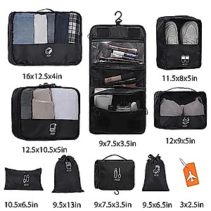 RCOI Travel Cubes - 9PCS Packing Cubes for Travel, Suitcase Organizer, Luggage Organizer Bags, Travel Bags, Travel Cube Sets, Travel Organizer Bags - Say Goodbye to Cluttered Suitcases