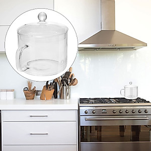 DOITOOL Glass Saucepan with Cover - Heat-Resistant Small Glass Simmer Pot for Stove Potpourri - Glass Cookware Glass Pots for Cooking on Stove for Pasta Noodle, Soup, Tea