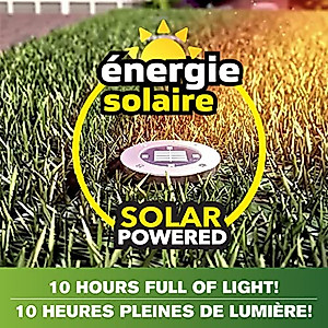 Bell+Howell Disk Lights Solar Ground Lights -Wireless Auto On/Off Solar Pathway Garden Outdoor Lighting with 4 LED Bulbs for Lawn, Patio, Garden, Yard, Pathways Waterproof, 4 Packs, As Seen On TV