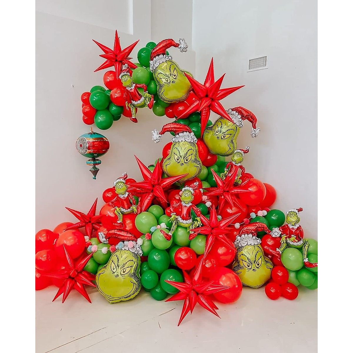 CYMYLAR 3pcs 26inch 3D Explosion Star foil balloon, christmas day red Foil Cone star burst Balloons for Birthday Wedding New Year Party Event