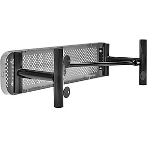 Global Industrial 48" L Outdoor Steel Flat Bench, Perforated Metal, Gray