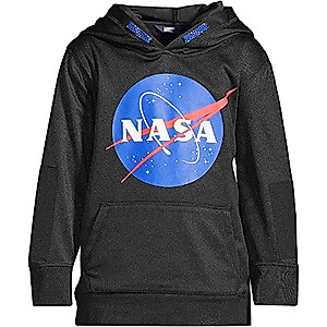 Lands' End B Pullover Active Hoodie Black Nasa Logo Kids Husky Large