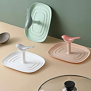 BUJIATANG Storage Rack Pan Lid Holder Silicone Multifunctional Spatula Spoon Rack Kitchen Storage Organizer Stand White