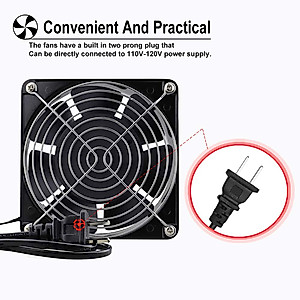 Wathai AC 12038 120mm x 38mm 110V 120V Dual Ball Metal Cooling Axial Fan High Airflow