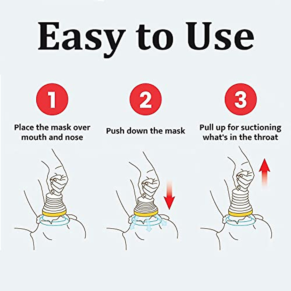 Missfeel Choking Rescue Device, Portable Choking Emergency Device with Red Portable Protective Bag, Stronger Suction First Aid Kit Suction Device with Masks for Child and Adults (Yellow1PCS)