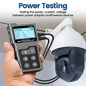 RJ45 Network Cable Tester, VXSCAN Multifunction Poe Ethernet Cable Tester Kit for CAT5e/CAT6/CAT6a, Network Cable Continuity Tester DC Power & Switch Loop-Back Test Poe Checker