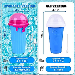 Slushie Maker Cup, TIKTOK Slushy Cup Magic Quick Frozen Smoothies Cup 2 Pack, 500ml Slushie Cup Homemade Milk Shake Ice Cream Maker Cooling Cup DIY for Family